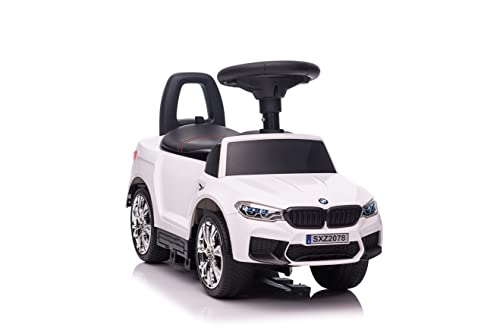 Best Ride On Cars BMW 4 in 1 Battery Powered Push Car, White, Large