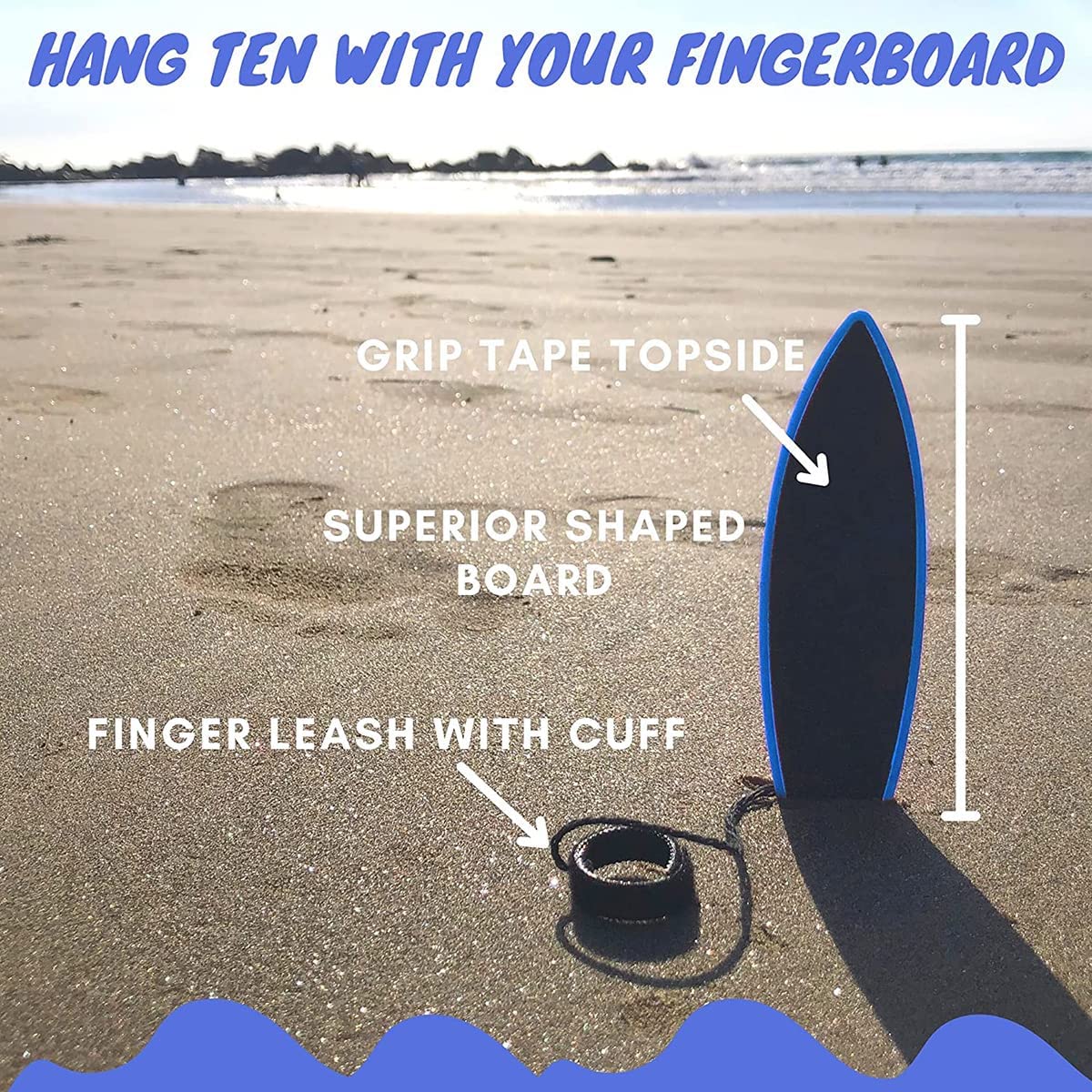 Chengshi Finger Surfboard, Mini Board for Kids and Surfers Looking to Hone Their Surfer Skills, Finger Surfboard for Car Ride (Blue)