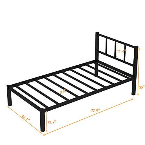DHHU Triple Twin Bunk Bed, Metal Bunk Bed, Metal Bed Frame, Suitable for Bedroom, Apartment, Dorm, Space-Saving, Black