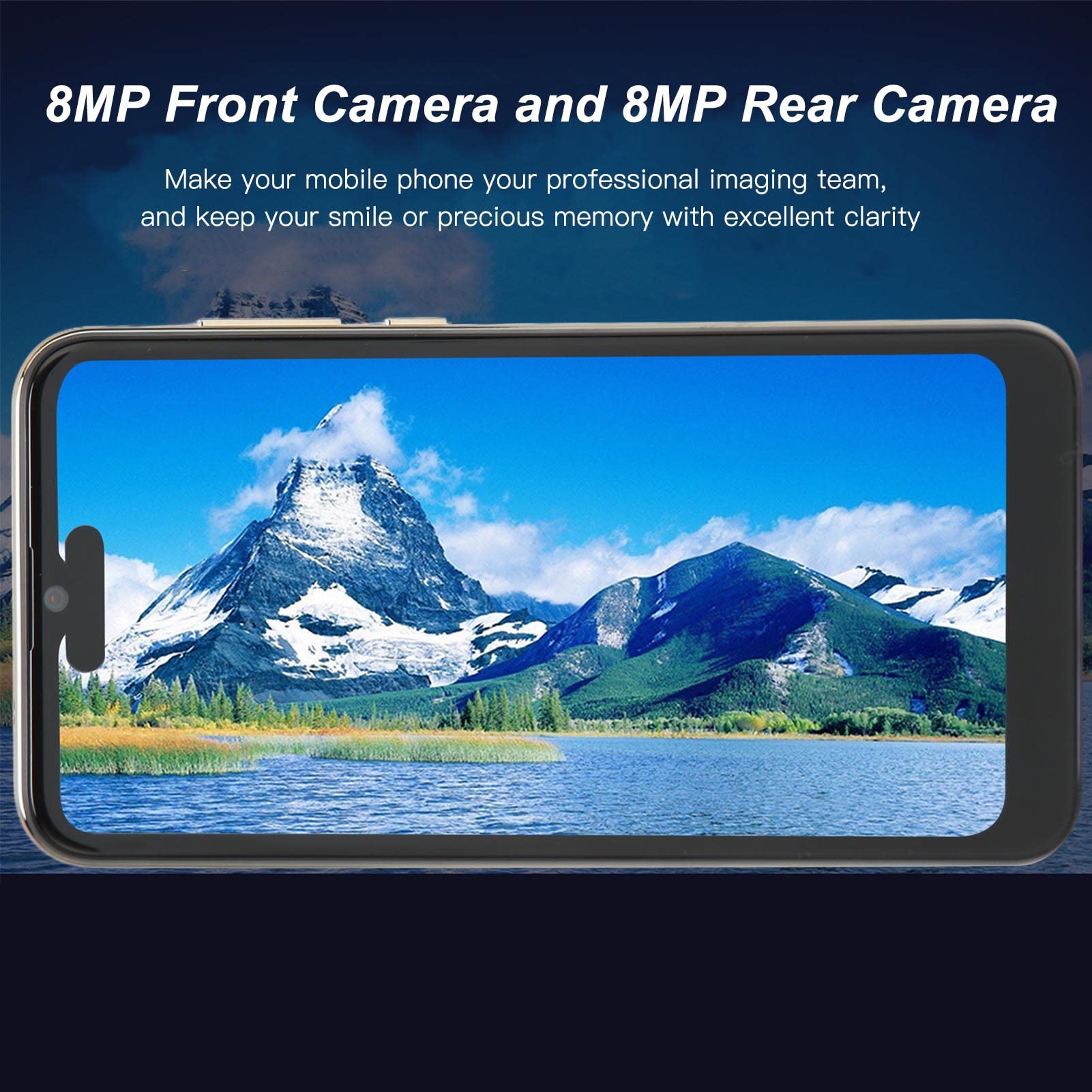 ciciglow I14 Pro Smartphone, 6.1 Inch 4G Mobile Phone, 4GB RAM 32GB ROM, 1080x2320 HD Display, 8MP+8MP Camera, 4800mAh, Face ID, GPS, WiFi, Bluetooth (Gold)