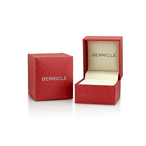 BERRICLE Sterling Silver Wedding Rings Cubic Zirconia CZ Half Eternity Ring for Women, Rhodium Plated Size 8