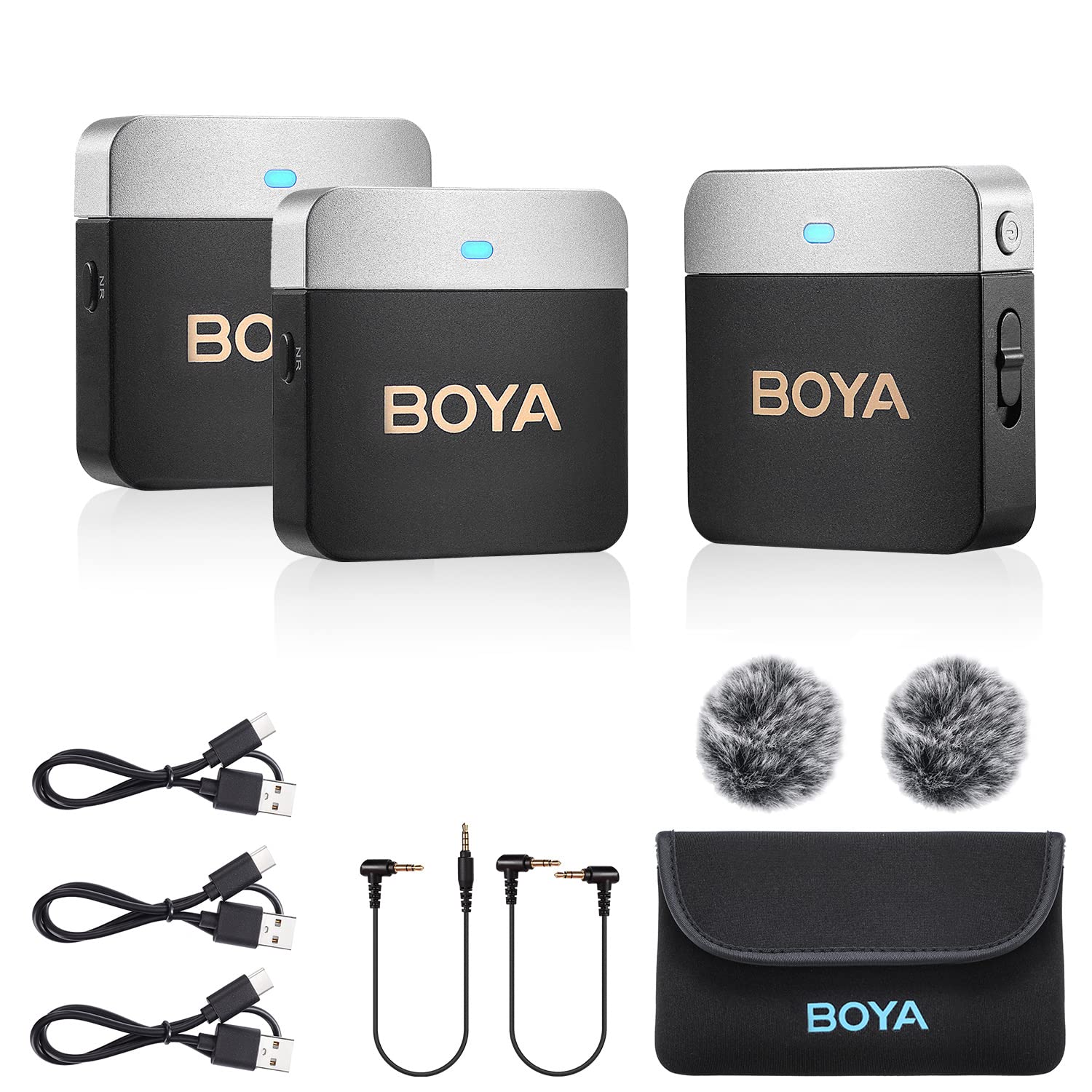 BOYA Wireless Lavalier Microphone for Android Phone Plug Play USB Clip on Mic Noise Cancellation Omnidirectional Mini Cordless Lapel Mic for Video Recording Interview YouTube Live Streaming BY-V10