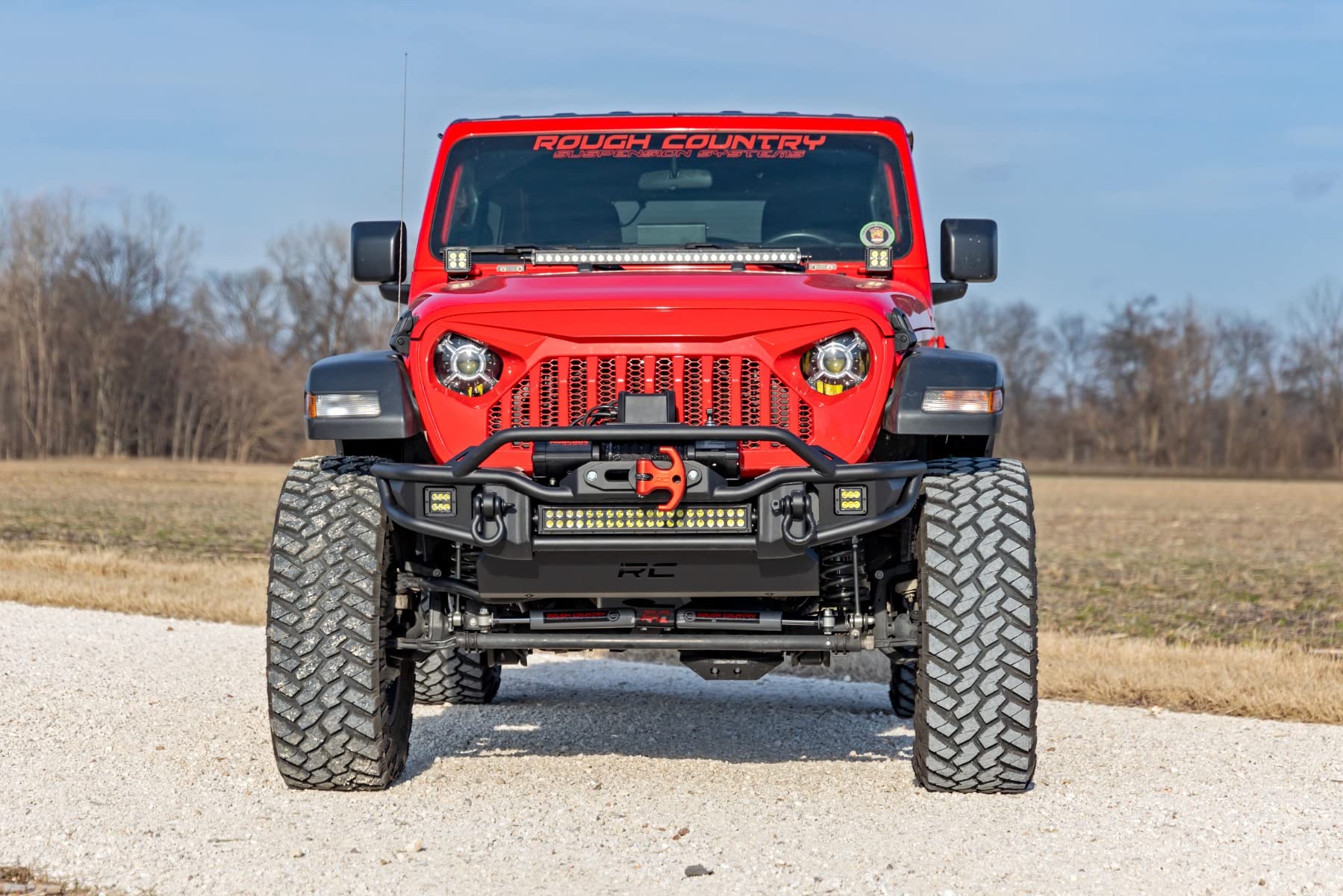 Rough Country Tubular Front Bumper for 07-24 Jeep Gladiator JT/JK & JL - 10647