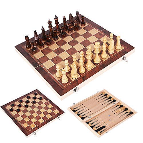 Chess Set International Chess 2020 3 in 1 Wooden Chess Backgammon Checkers Indoor Or Outdoortravel Games Chess Set Board Draughts