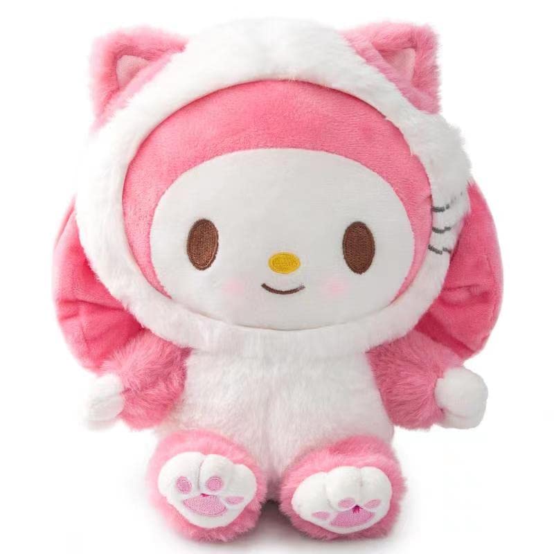 Maikerry My Melo Plush Doll 8", Kawaii Melo Cinnamon Anime Plush Figure Toy, Cute Stuffed Animal Pillow, Perfect Cartoon Theme Party Favor for Girls Children Fans Birthday Decoration (Pink)
