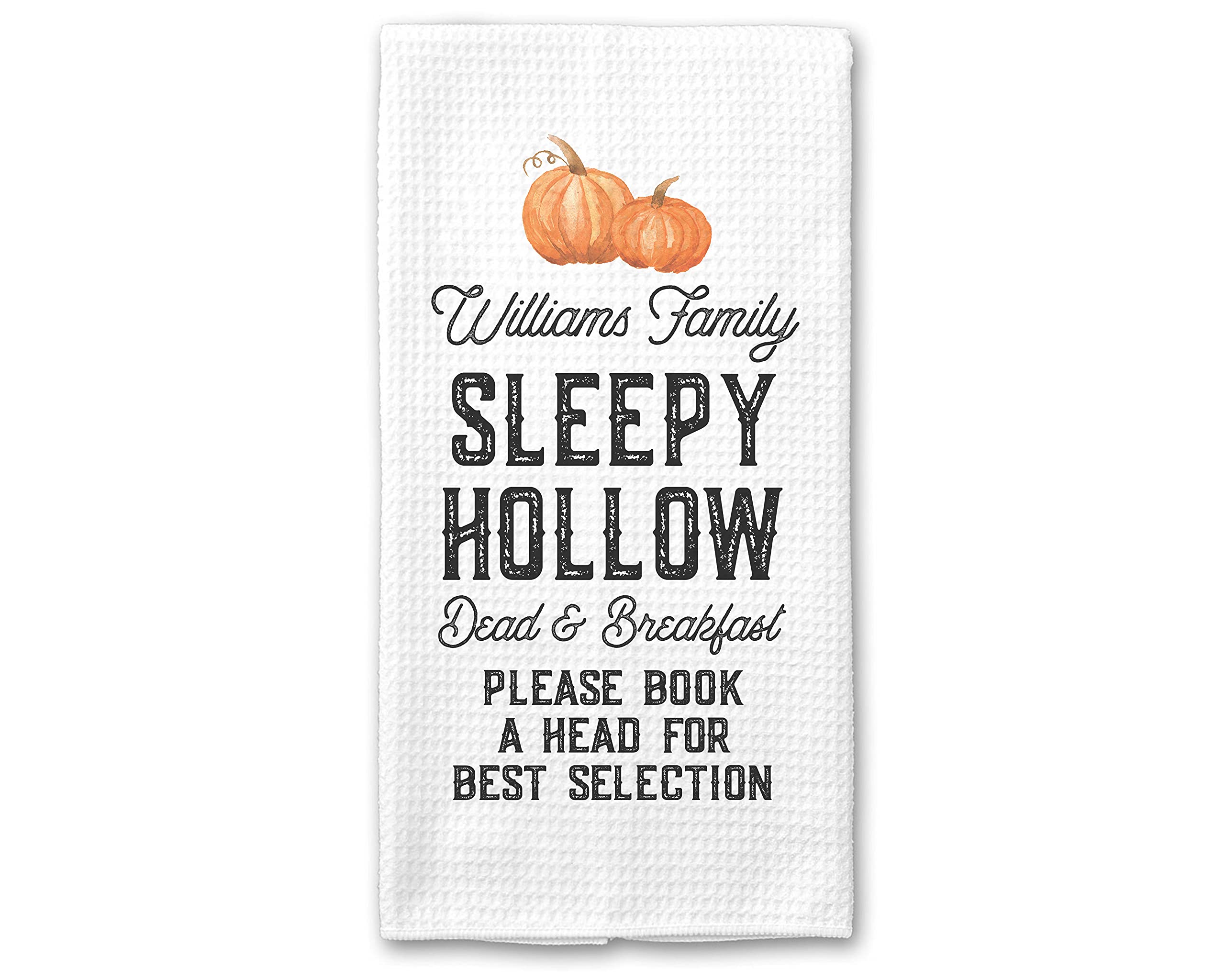 CANARY ROAD Custom Halloween Waffle Weave Dish Towel | Personalized Kitchen Towel | Halloween Decor | Sleepy Hollow | Personalized Dish Towel | Halloween Kitchen Towel