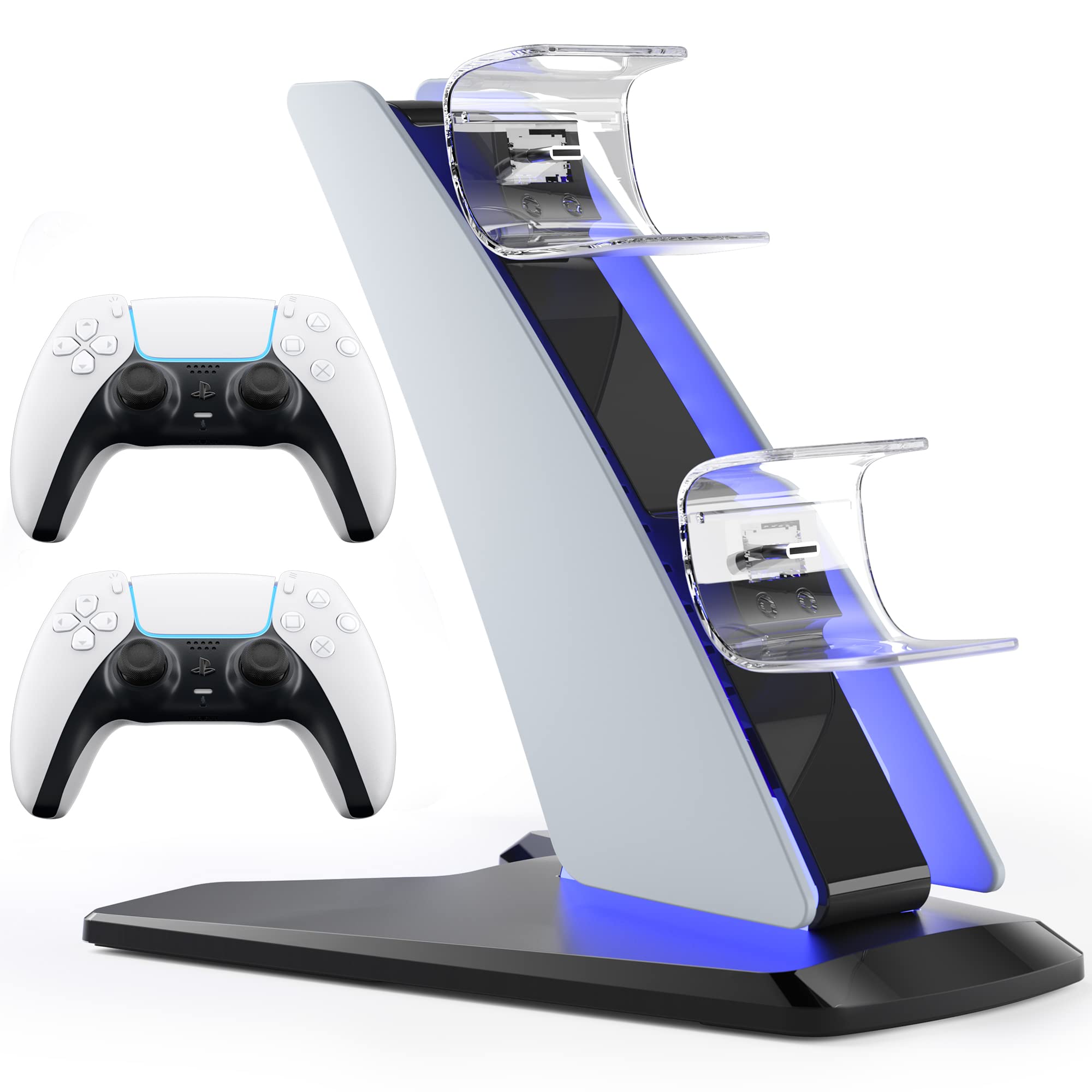 Blade Hawks PS5 Controller Charger Station, Upgraded Dual USB Type C Fast Charging DualSence Controller Charger W LED Lighting (2022)