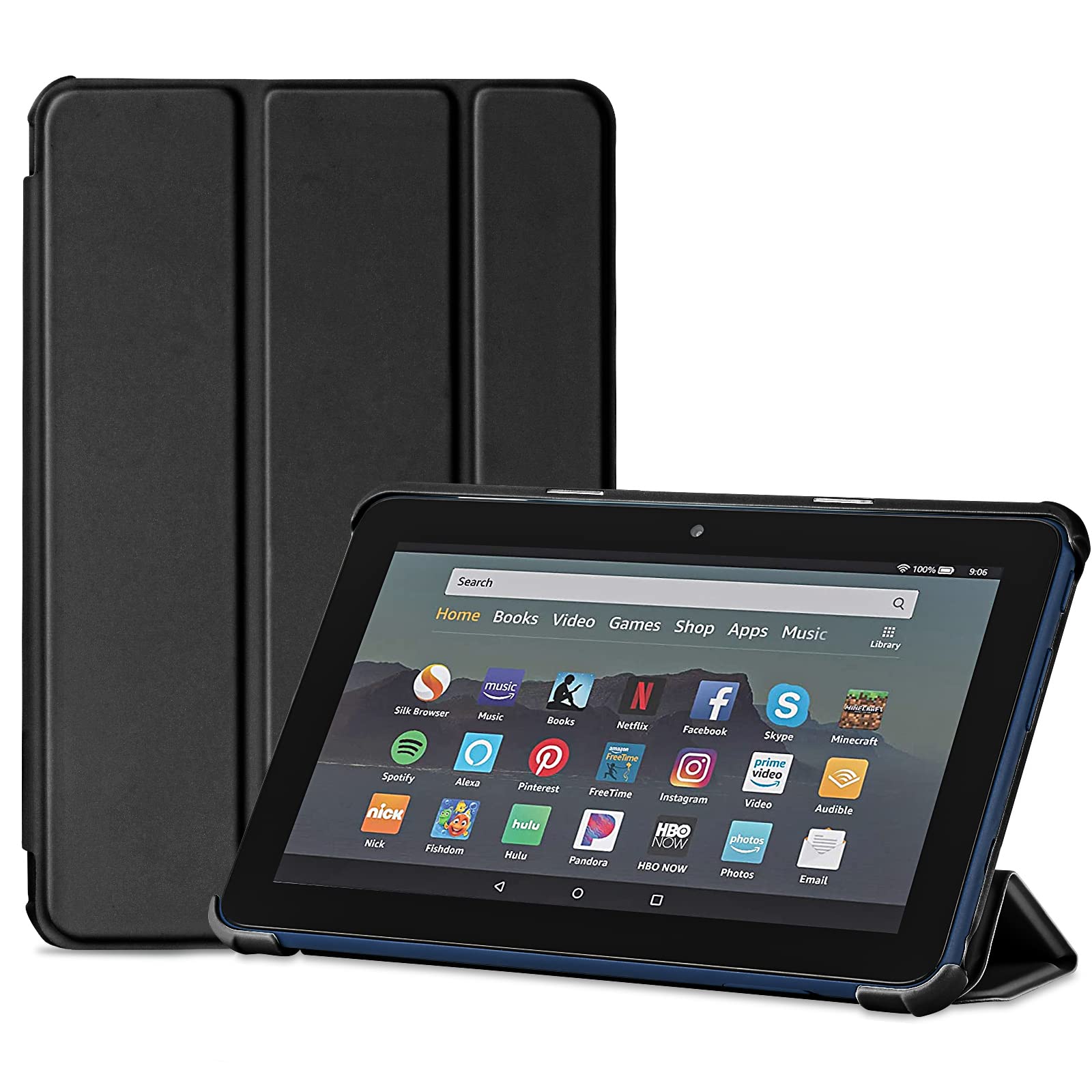 Case for Amazon HD Fire 7 Tablet 12th Generation 2022 Released, Soft Comfortable Case, Ultra Slim Lightweight Trifold Stand Cover with Auto Sleep/Wake (Black)
