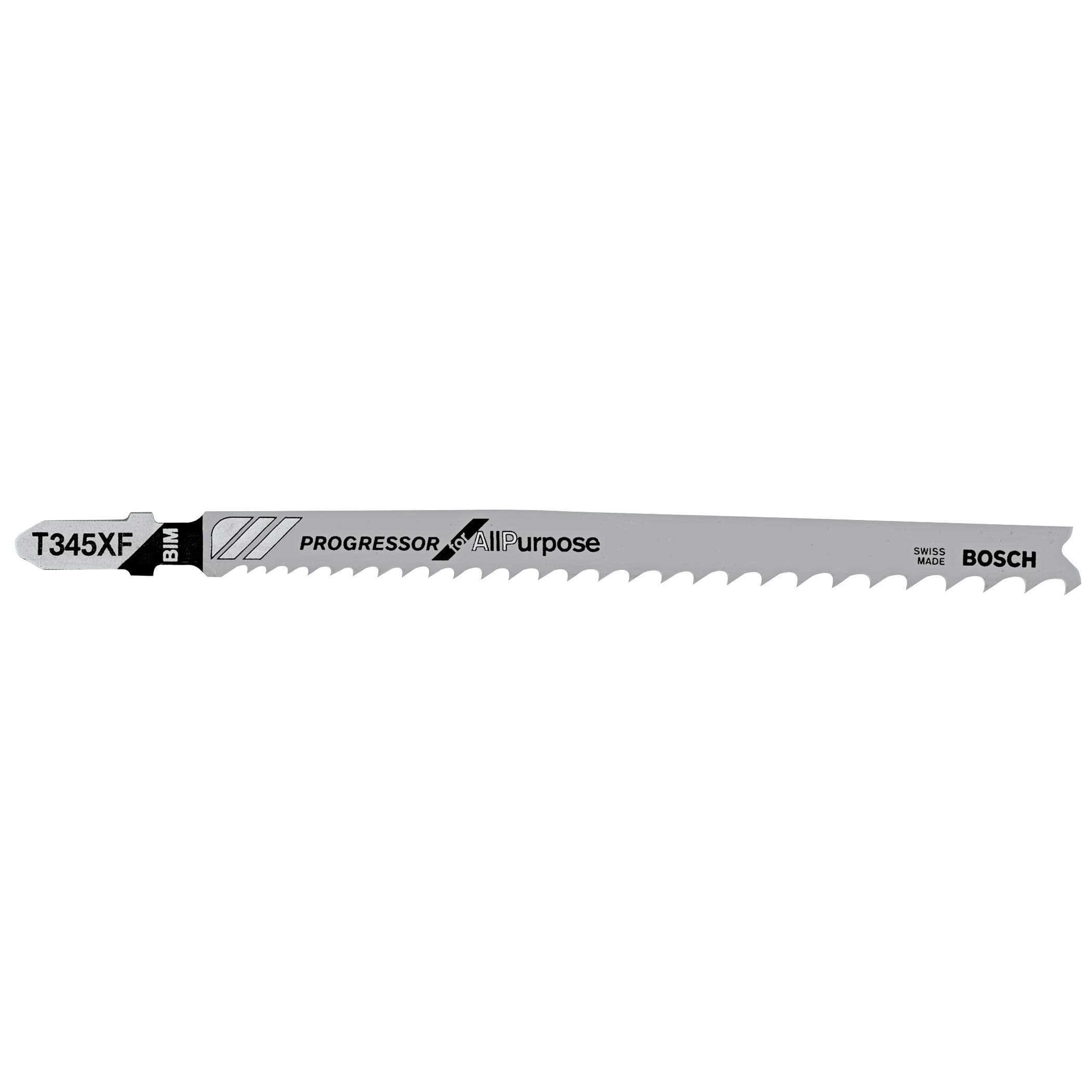 BOSCH T345x F3-Piece 4-1/2 In. 8-12 TPI Progressor for Wood T-Shank Jig Saw Blades