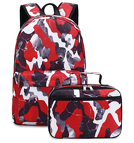 JIANYA Boy/Girl School Backpack Set Camouflage Bookbags School Bags for Elementary Middle School