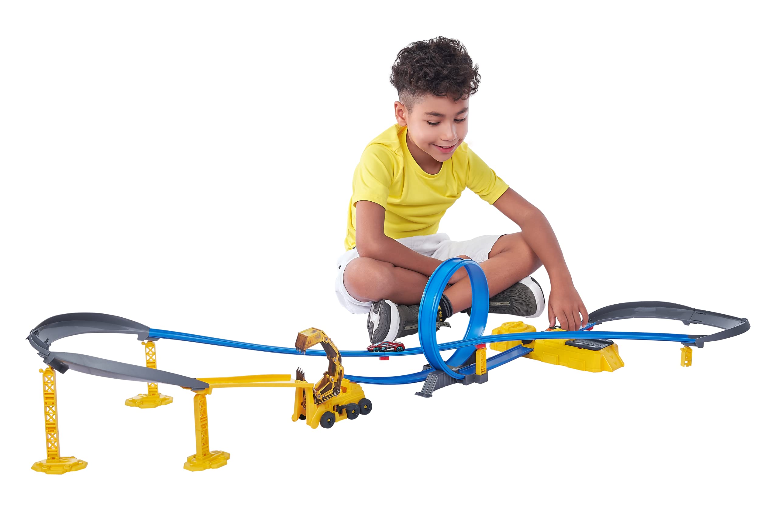 Metal Machines Construction Destruction Track Set Playset with Mini Racing Cars by ZURU Cars Play Set Compatible with Other Brands