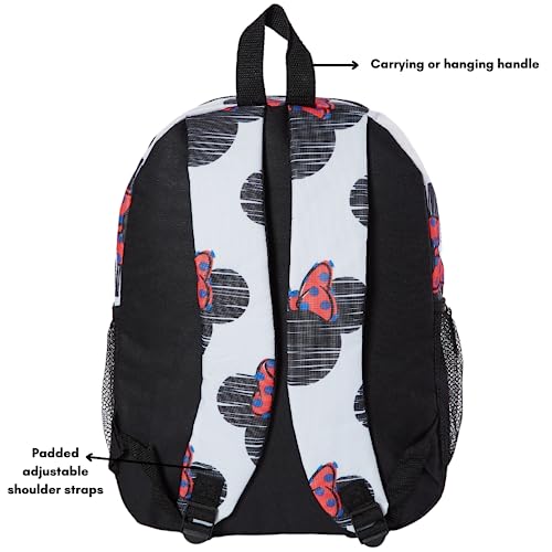 Disney Minnie Mouse Backpack for Kids and Adults, 16 inch, Red and White