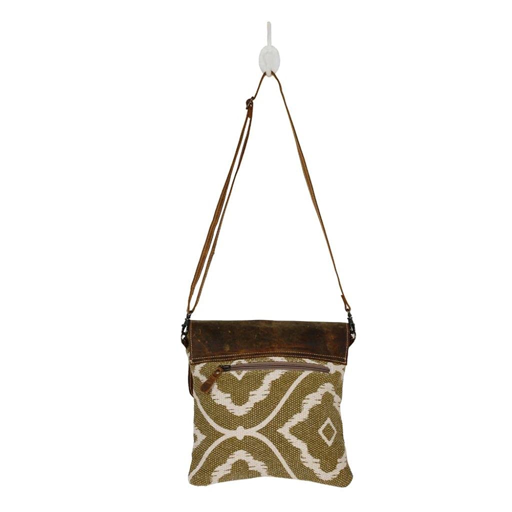 Myra Bag Feelgood Factor Small & Cross Body Bag Upcycled Canvas, Rug & Leather S-2585