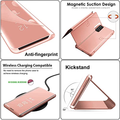 Compatible with Samsung Galaxy A14 5G Case Flip Leather Cover Clear S-View Mirror Shockproof Cover with Kickstand Anti-Scratch Protective Phone Cases Cover for Samsung A14 5G