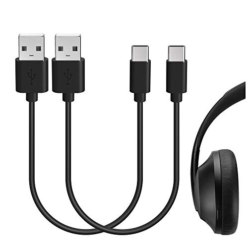 GEEKRIA USB Headphones Short Charger Cable Compatible with Bose Quietcomfort Ultra TWS QC Ultra QCSE QC45 EarbudsII Charger, USB to USB-C Replacement Power Charging Cord (1ft / 30cm 2Pack)