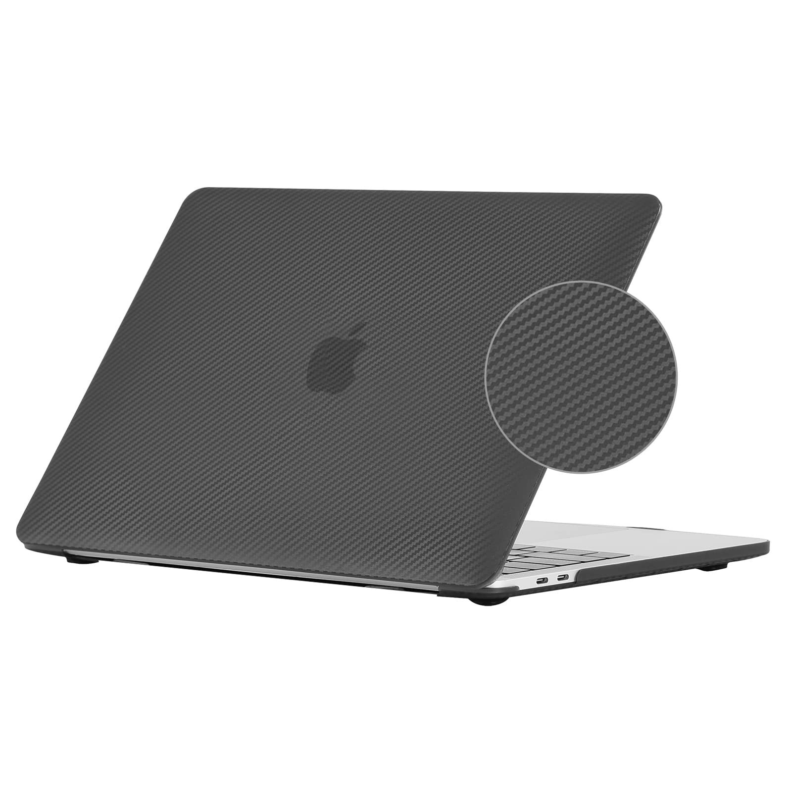 BlueSwan Compatible for MacBook Air 13 inch Case 2018-2021 Model M1 A2337 A2179 A1932, Anti-Fingerprint and Lightweight Super Slim Hard Shell Case, Carbon Fiber Texture Design, Black