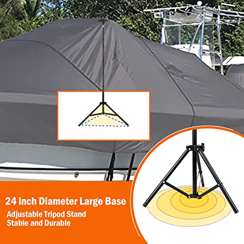 iCOVER Boat Cover Support Pole-Height Adjustable Iron Alloy Support Pole Telescoping Support System with Tripod Base for Jon Boat Pontoon Boat for Patio Furniture