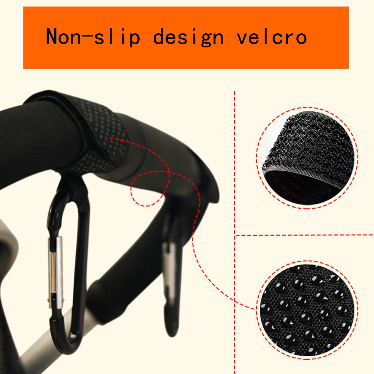 Baby Carriage Hook, 2Pack Metal Stroller Clip for Hang Shopping Bags