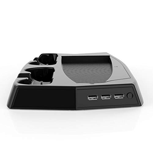 LudTech Playstation 5 Vertical Stand Cooling/Charging Station for PS5 Digital Edition/Ultra HD Console with Dual Controller Charger and Bonus Game Rack Storage 3 USB Ports for PS5 and DualSense