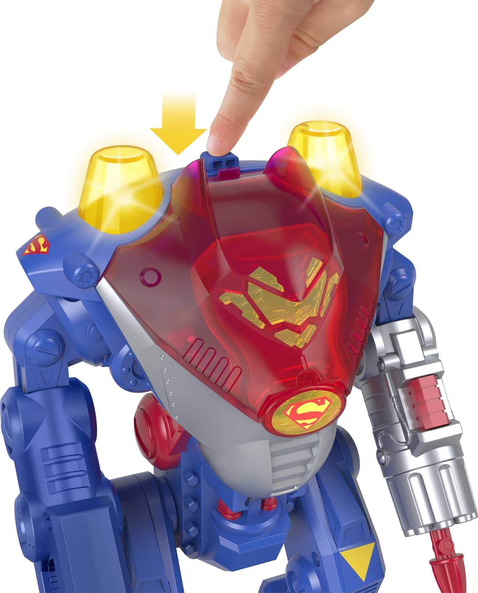 Fisher-Price Imaginext DC Super Friends Preschool Toy Superman Robot Playset with Lights Sounds & 2 Figures for Pretend Play Kids Ages 3+ Years