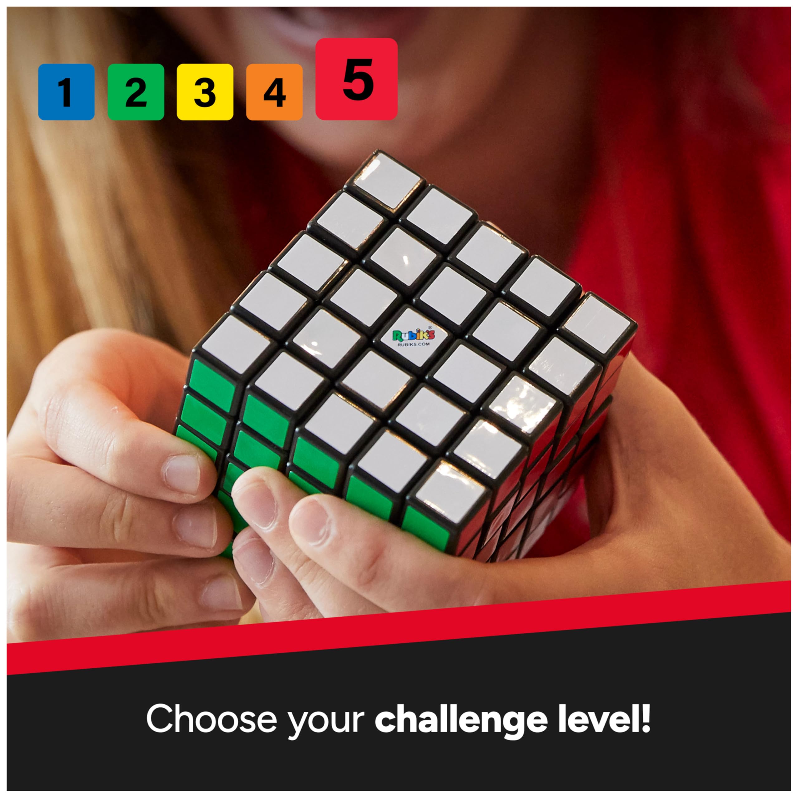 Rubik’s Cube, 5x5 Cube Color-Matching Puzzle Highly Complex Challenging Problem-Solving Brain Teaser Fidget Toy, for Adults & Kids Ages 8 and up