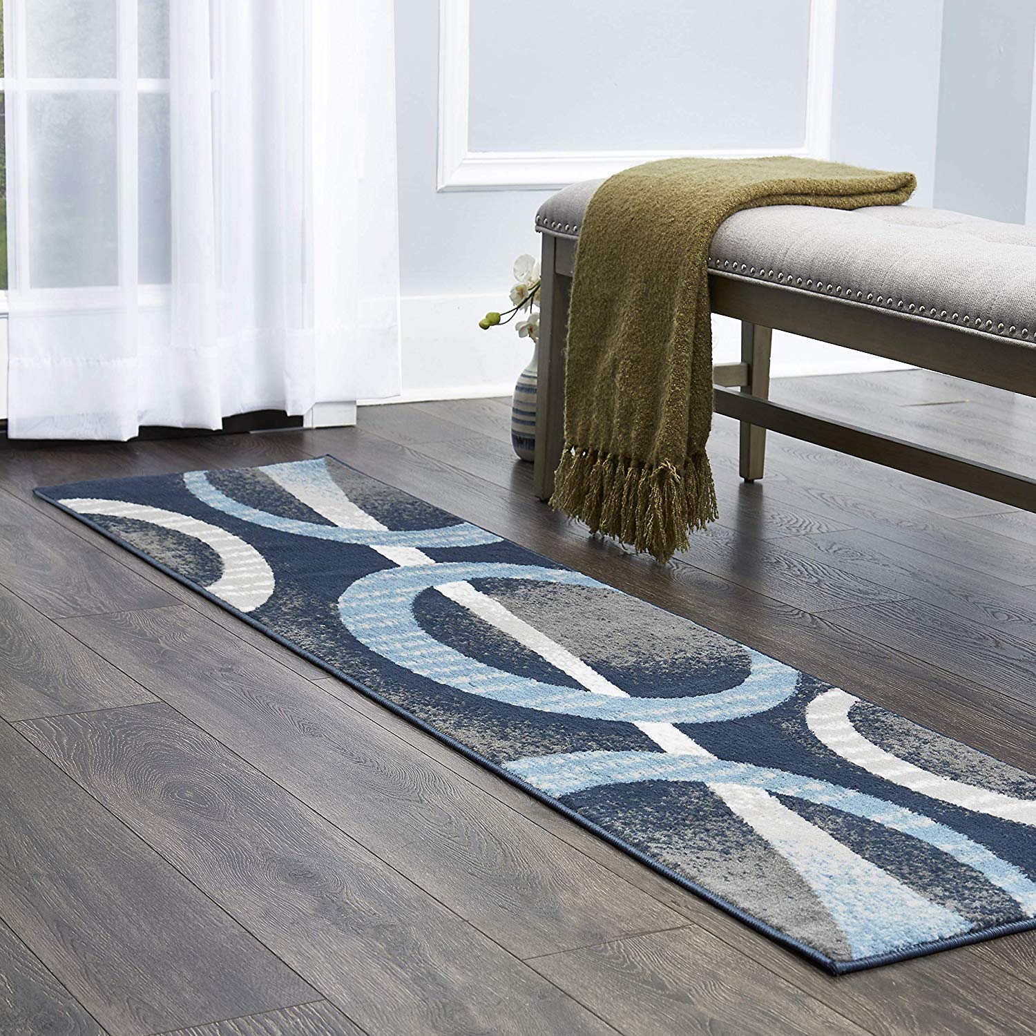 Home Dynamix Premium Indus Modern Area Rug, Midnight Blue/Blue, 7'8"x10'7" Rectangle