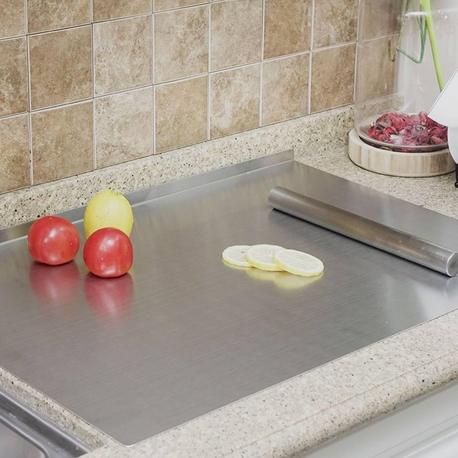 BILLAMB Stainless Steel Cutting Boards for The Kitchen, Suitable for Meat, Fruits, Vegetables, Bread, and Baking Large-sized Cutting Boards (40 x 30cm/15.7 x 11.8 in)