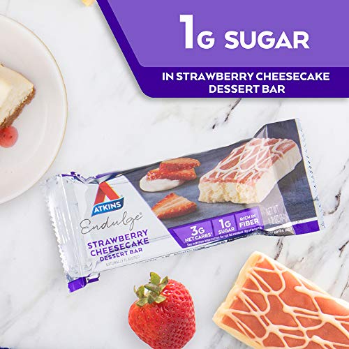 Atkins Endulge Treat Strawberry Cheesecake Dessert Bar, 6 Ounce, 5 Count (Pack of 1)