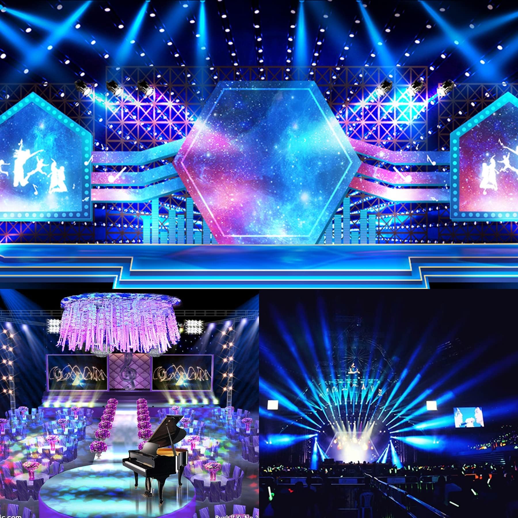 BETOPPER Stage Light DJ Washing Strobe Lights for Parties 54 LED Super Bright DMX512 White/Off White 5000 Lumens Par Lighting for Church Event,Wedding,Theater,Studio,Photostudio,Event etc.