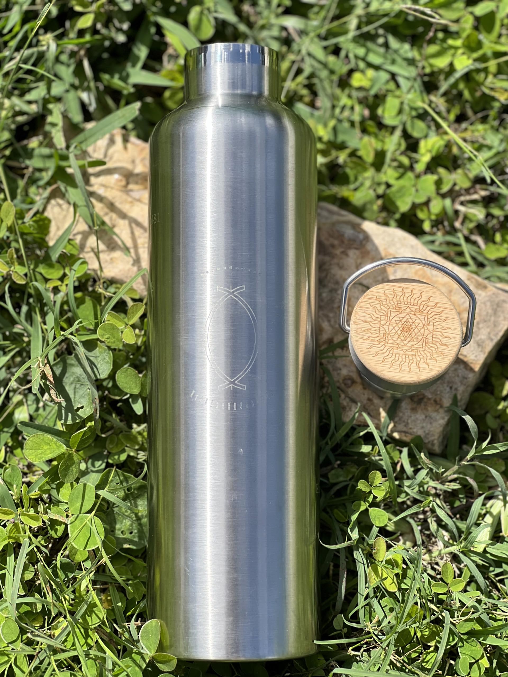 SANA Grabavoi Water Bottle, Water Activator Bottle with Grabovoi Numbers, Double Walled Bottle, Insulated Stainless Steel, 1L (34 oz) 2.0 Version