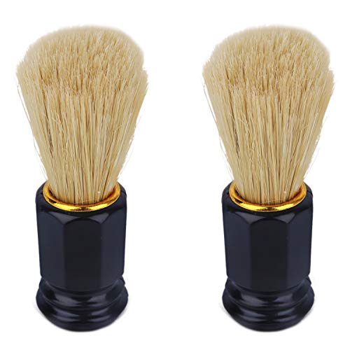 Beomeen Shaving Brush 2 Pack, Hair Shave Brushes with Handle for Men, Professional Hair Salon Tool Gifts