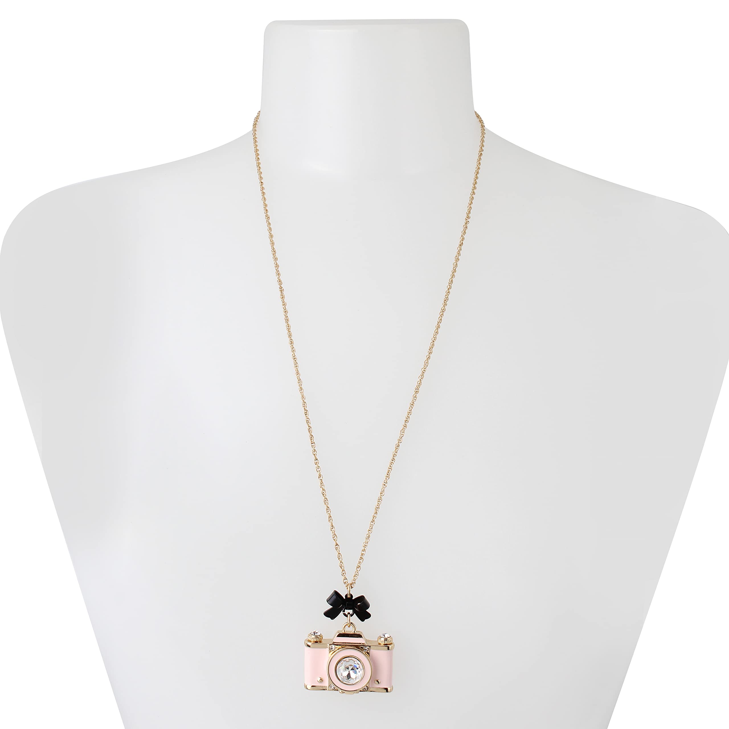 Betsey Johnson Camera Pendant Slider Necklace