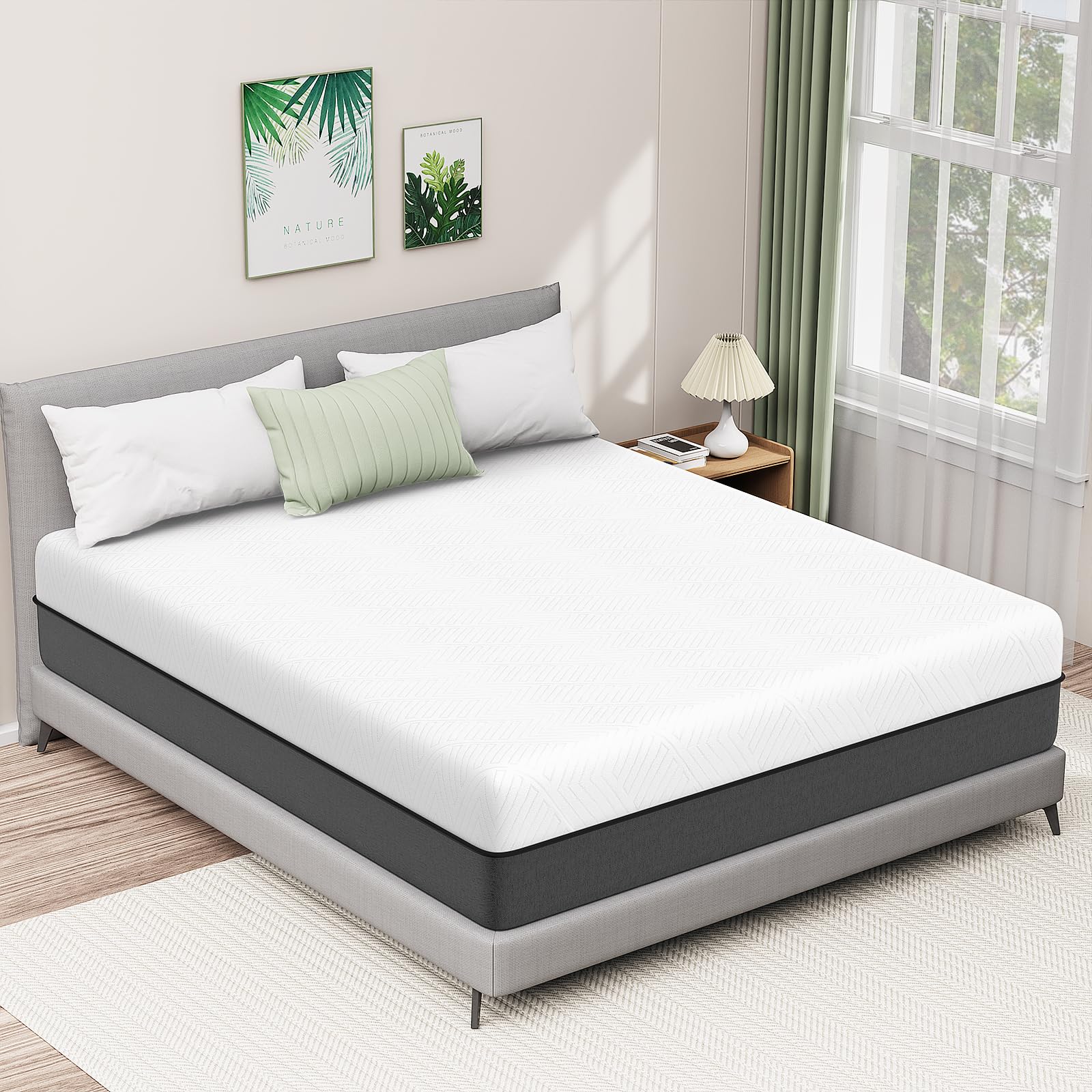 Doubleslee Queen Mattress 12 Inch Queen Size Mattress, Gel Memory Foam Mattress for Cool Sleep & Pressure Relief & Motion Isolating & Enhanced Support, Medium Firm Mattress in A Box