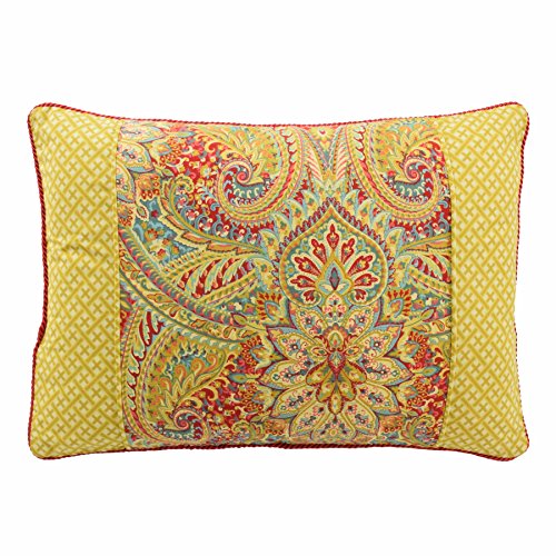 Waverly Swept Away Modern Paisley Rectangular Decorative Throw Pillow, 14" x 20", Berry