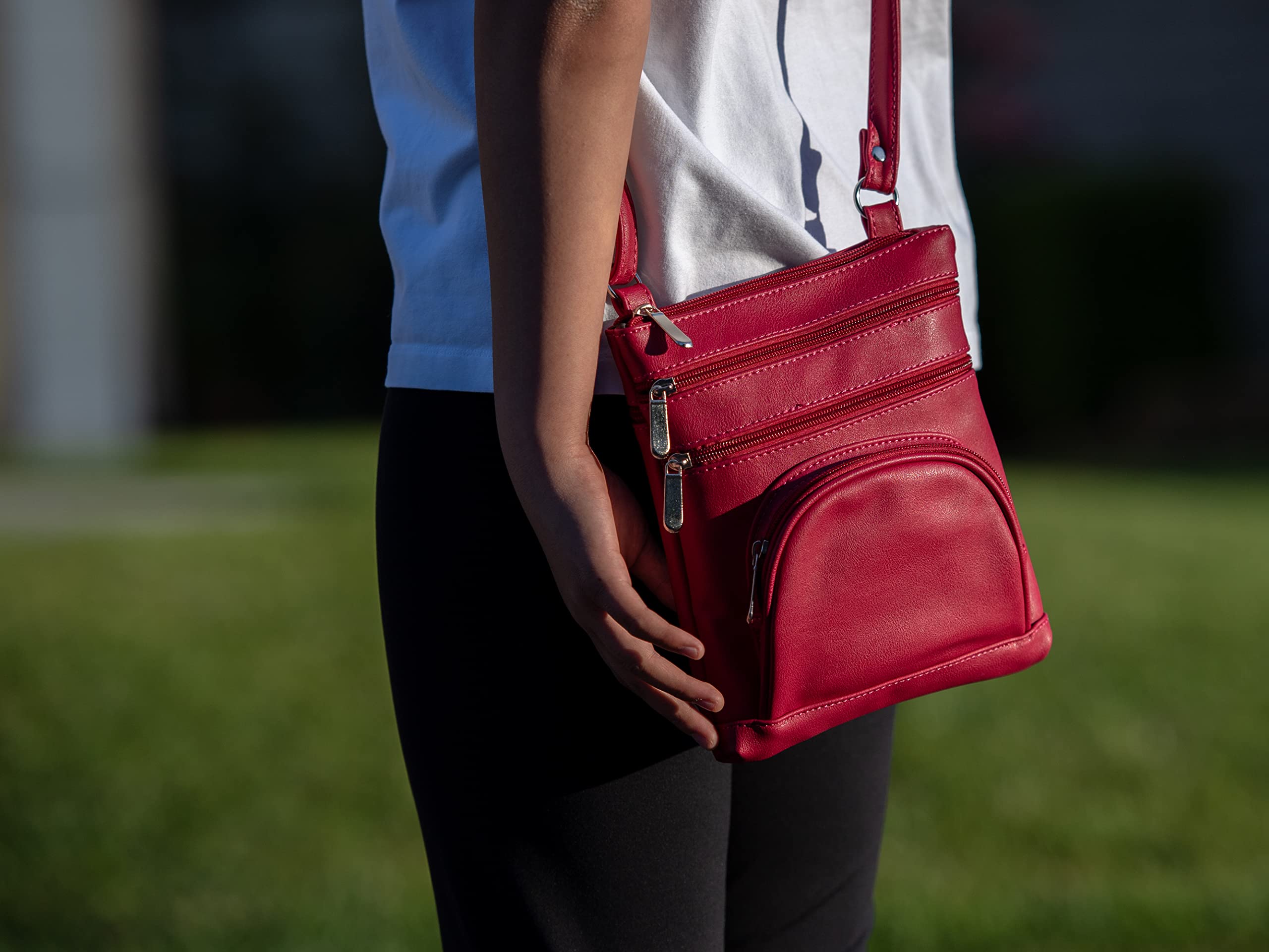 Goson Leather Hand Crafted Leather Small Crossbody Purse Handbag for Women