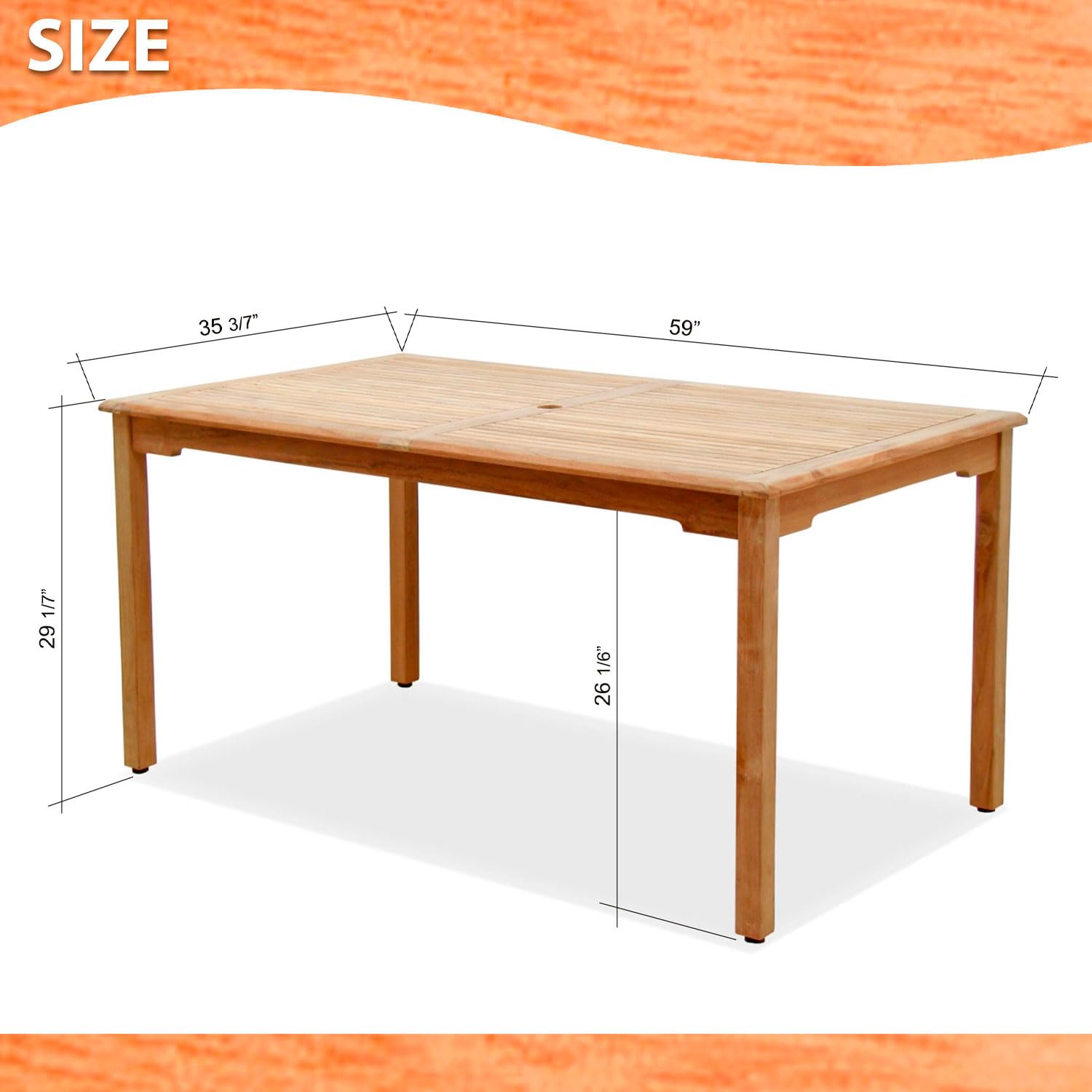 Brampton Certified Teak | Ideal for Patio and Indoors Amazonia Milarm 7-Piece Outdoor Dining Table Set, Brown