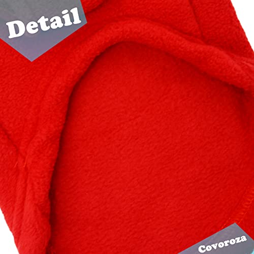 Dog Hoodie Pet Fleece Sweater with Hat Warm Soft Dogs Winter Coat Jacket with Leash Attachment for Small Medium Dogs Red Large