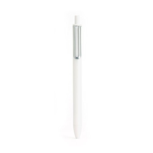 Poppin Retractable Gel Luxe Pens, White, Package Of 6, Black Ink