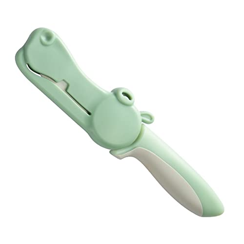 Creative hippo ceramic knife, Paring Knife with Sheath, Lightweight Peeler Non Stick Ceramic Blade (Green)