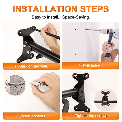CUCESH Bike Wall Mount Hanger 2 Pack .Horizontal Indoor Bicycle Storage Rack. Cycling Wall Mounted Holder Hook for Road, Mountain or Hybrid Bikes in Garage or Home