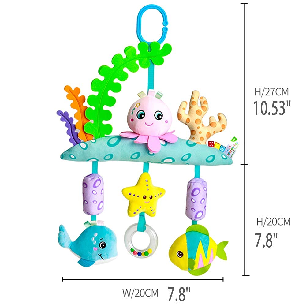 Baby Hanging Toy for Stroller and Crib, Activity Plush Baby Car Seat Crib Travel for Babies, Sensory Learning & Development Toy (Style2)