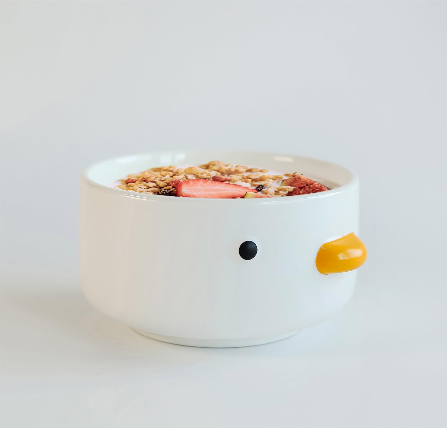 PURROOM Cute Duck Baking Dish, Ceramic Casserole Dish, White Porcelain Pie Pan, 10x7 in Medium Baking Pan with Handles, Oven Safe & Durable Bakeware for Lasagna.