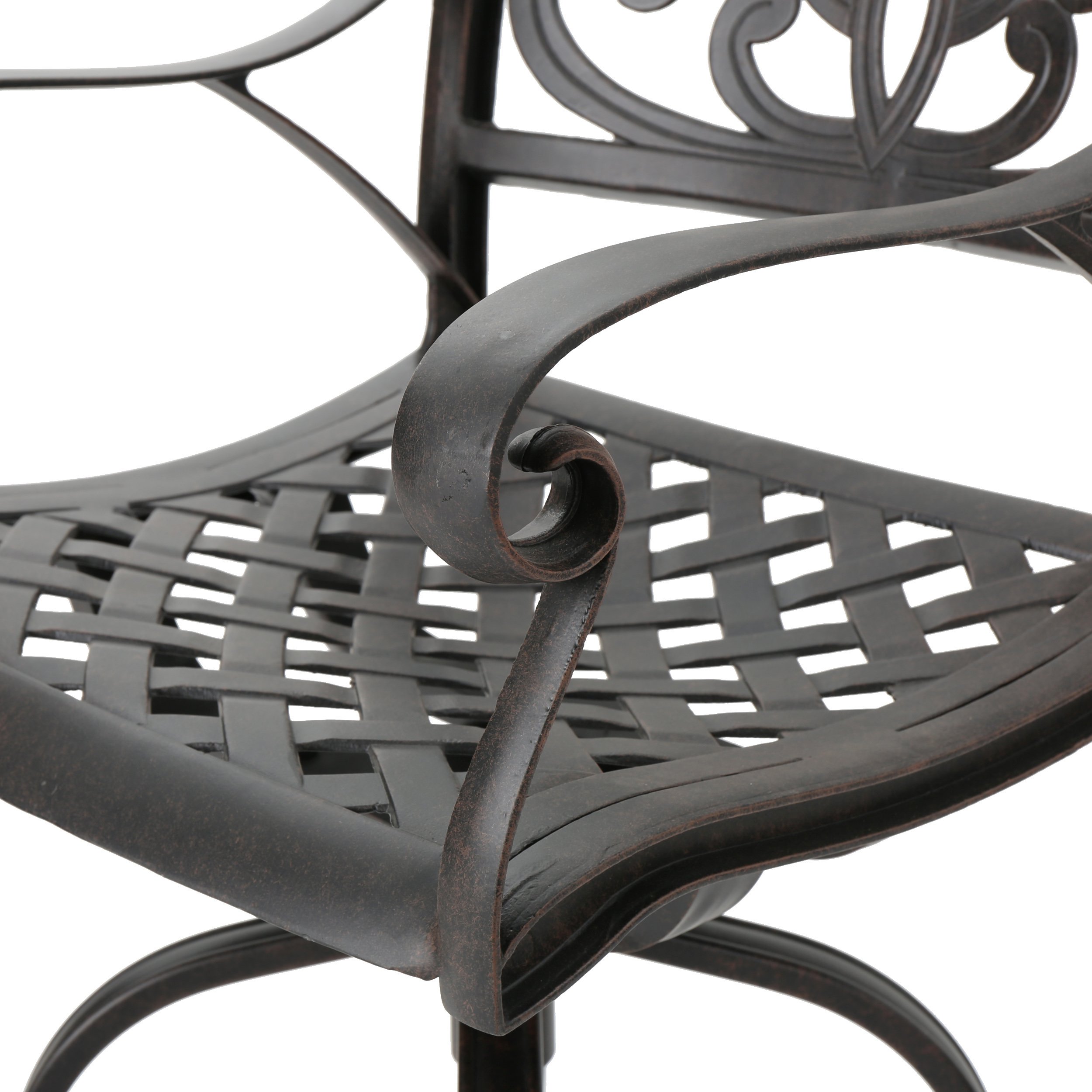 Christopher Knight Home Alfresco Outdoor Bronze Finished Cast Aluminum Barstools, 2-Pcs Set, Bronze