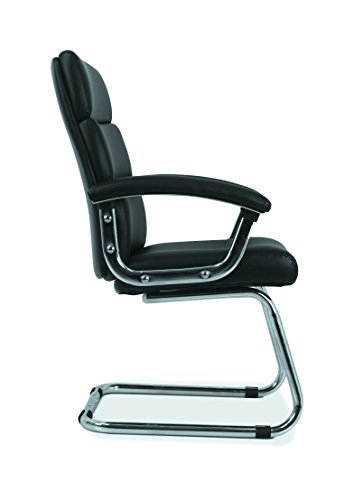 HON Traction Guest Chair with SofThread Leather, in Black (HVL102)