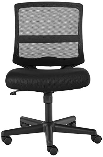 HON ValuTask Mid-Back Mesh Task Chair, Armless Black Mesh Computer Chair (HVL206)