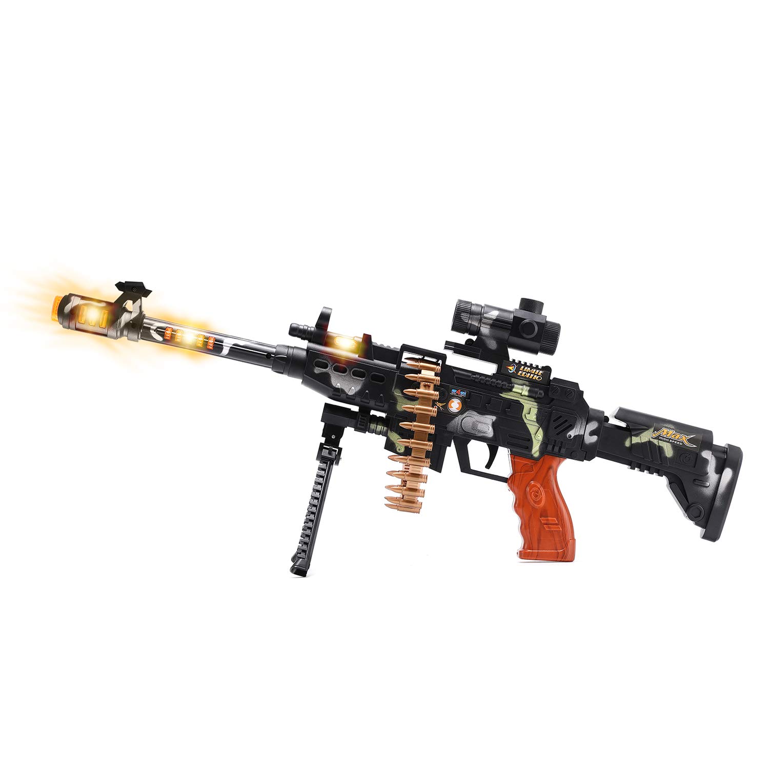 Gun Toys for Boys Combat Military Mission Machine Gun Toy with LED Flashing Lights and Sound Effects for Kids Playing