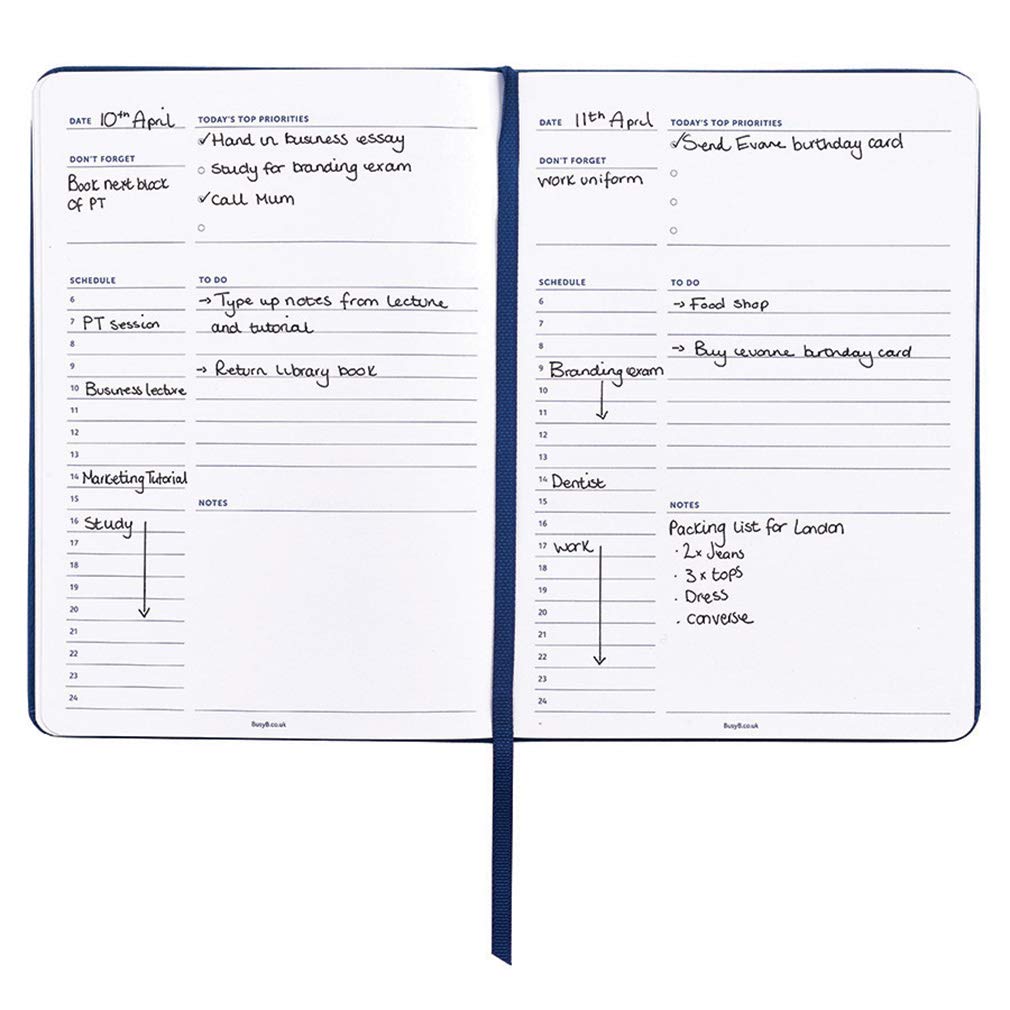 Busy B Undated Planner - Navy Faux Leather Undated Diary