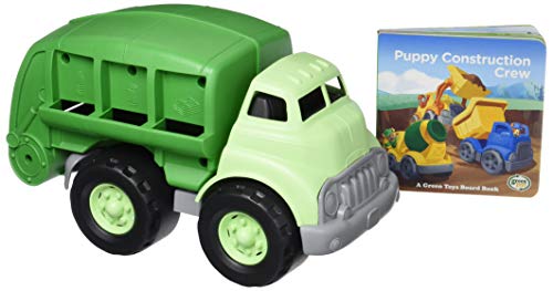 Green Toys Recycling Truck & Board Book, Green - Pretend Play, Motor Skills, Reading, Kids Toy Vehicle. No BPA, phthalates, PVC. Dishwasher Safe, Recycled Plastic, Made in USA.
