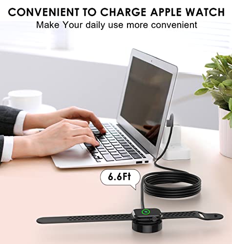 JUD ๐ฎ๐ฌ๐ฎ๐ฏ ๐๐ฉ๐ ๐ซ๐๐๐๐ for Apple Watch Charger Black 6.6ft/2M Fast iWatch Charger Wireless Charging Cable Compatible with Apple Watch Series 8/7/6/5/4/3/2/1/SE