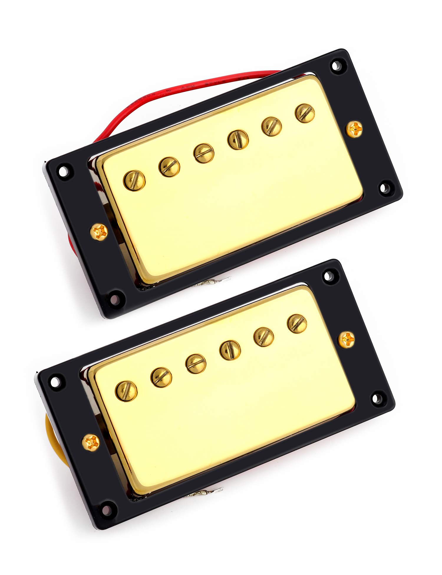 Metallor Humbucker Double Coil Pickups Neck and Bridge Pickup Compatible with LP Style Electric Guitar Parts Replacement Gold.
